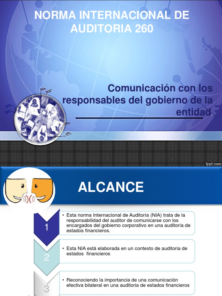 Nia 260 | PDF | Contralor | Auditoría financiera