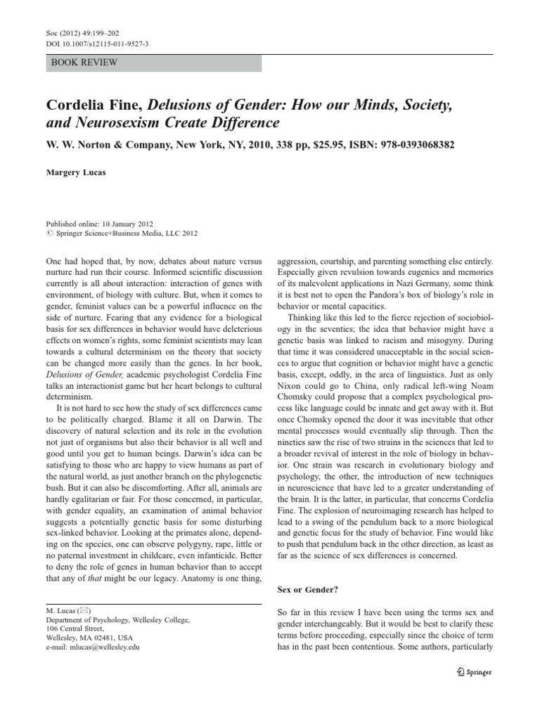 Cordelia Fine, Delusions of Gender: How Our Minds, Society, and ...