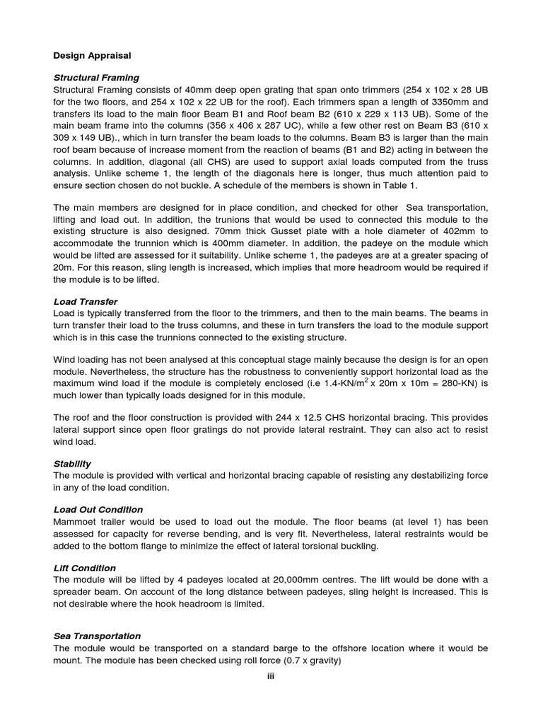 Design of Hang-Off Module For Offshore Platform | PDF | Beam (Structure ...