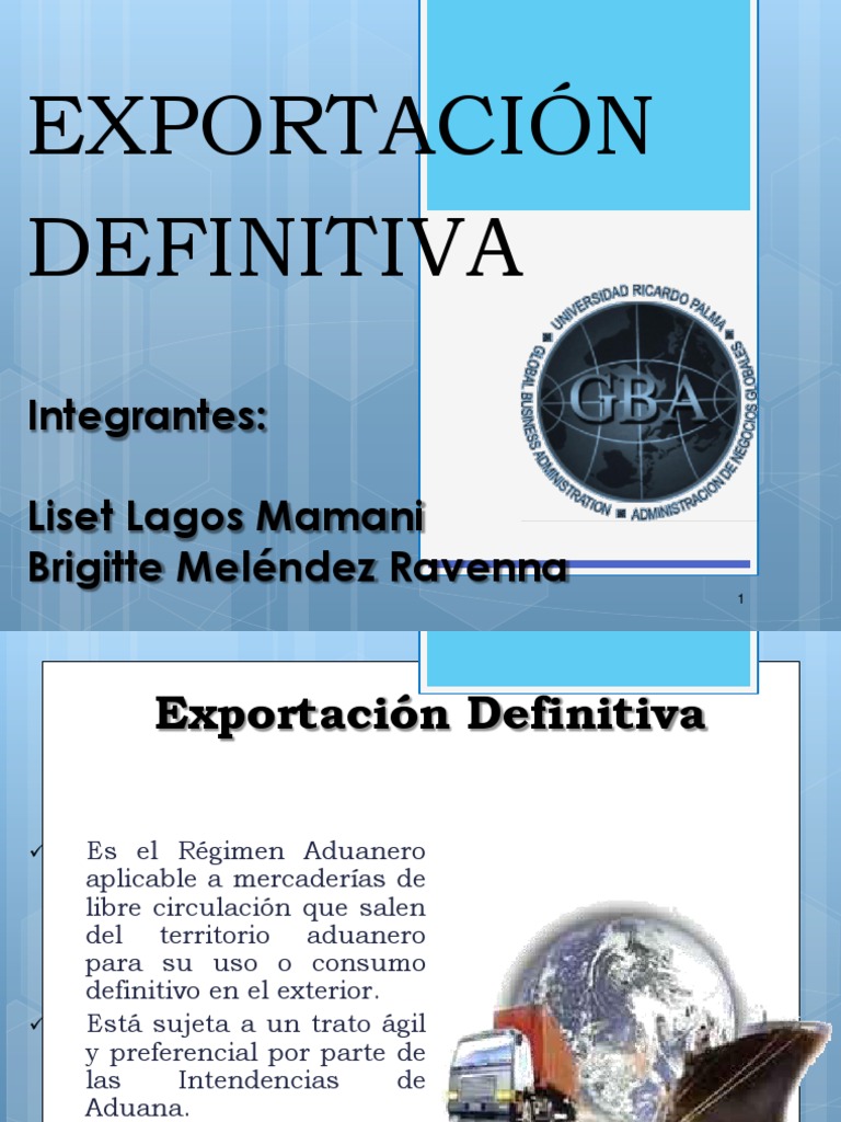 Exportacion Definitiva | PDF | aduana | Exportaciones