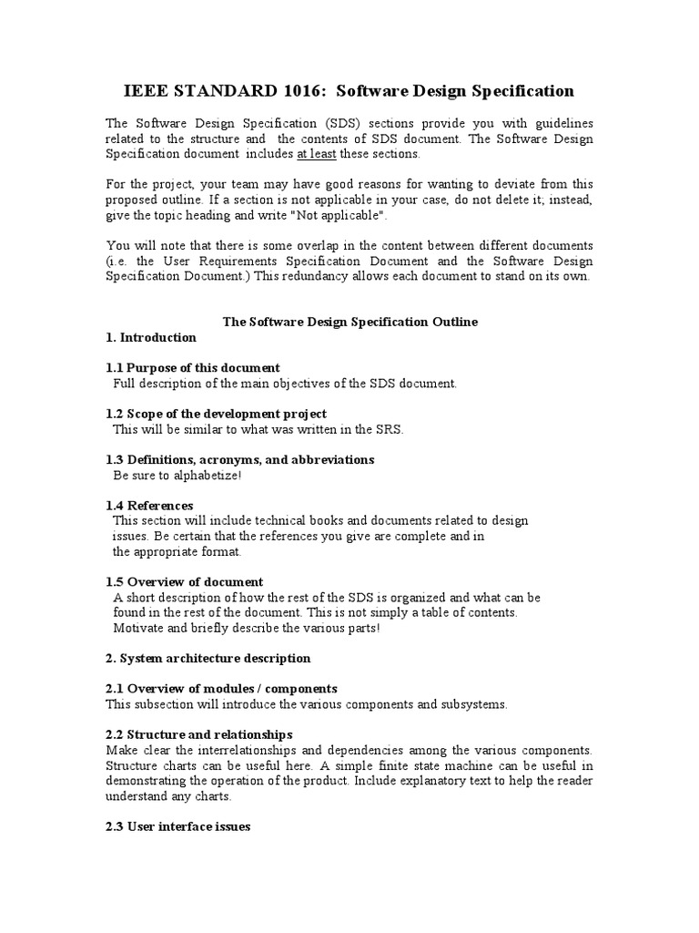 Ieee Standard 1016 | PDF | Component Based Software Engineering | Input/Output