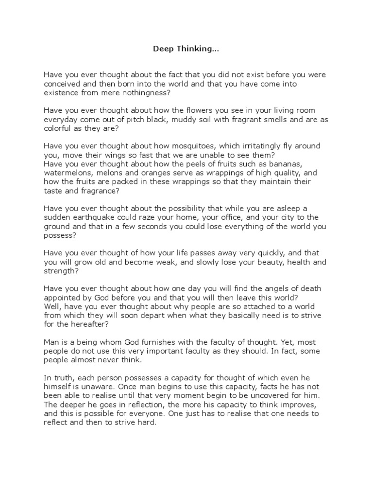 Deep Thinking | PDF | God | Heaven
