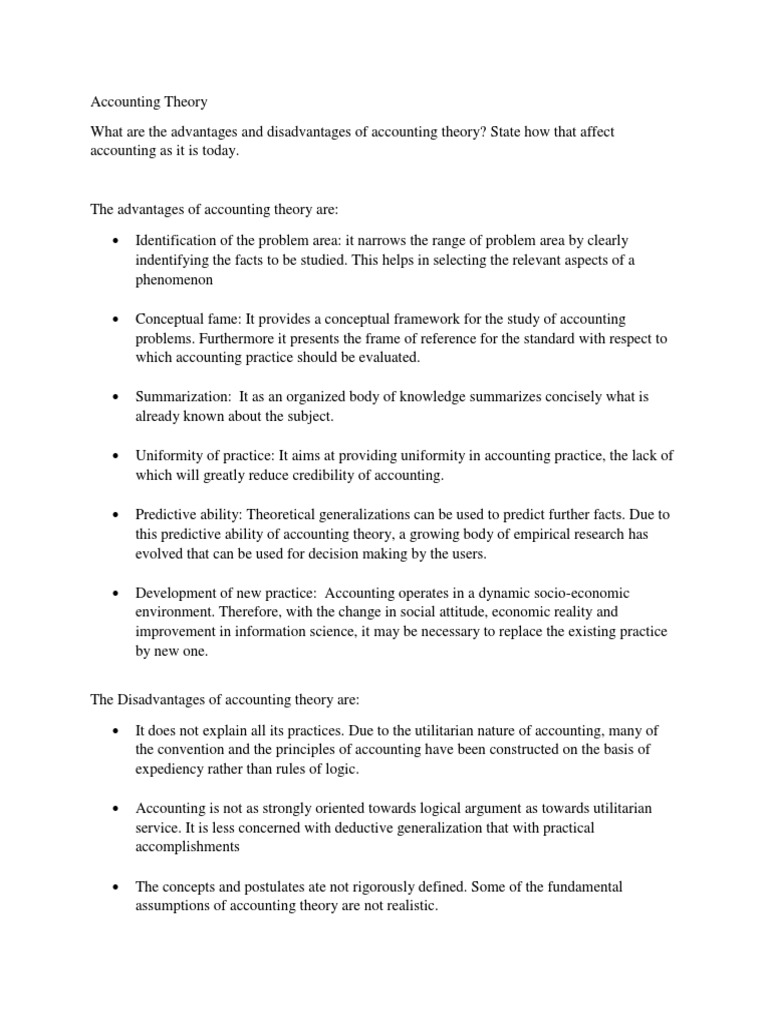 Accounting Theory | PDF | Theory | Accounting