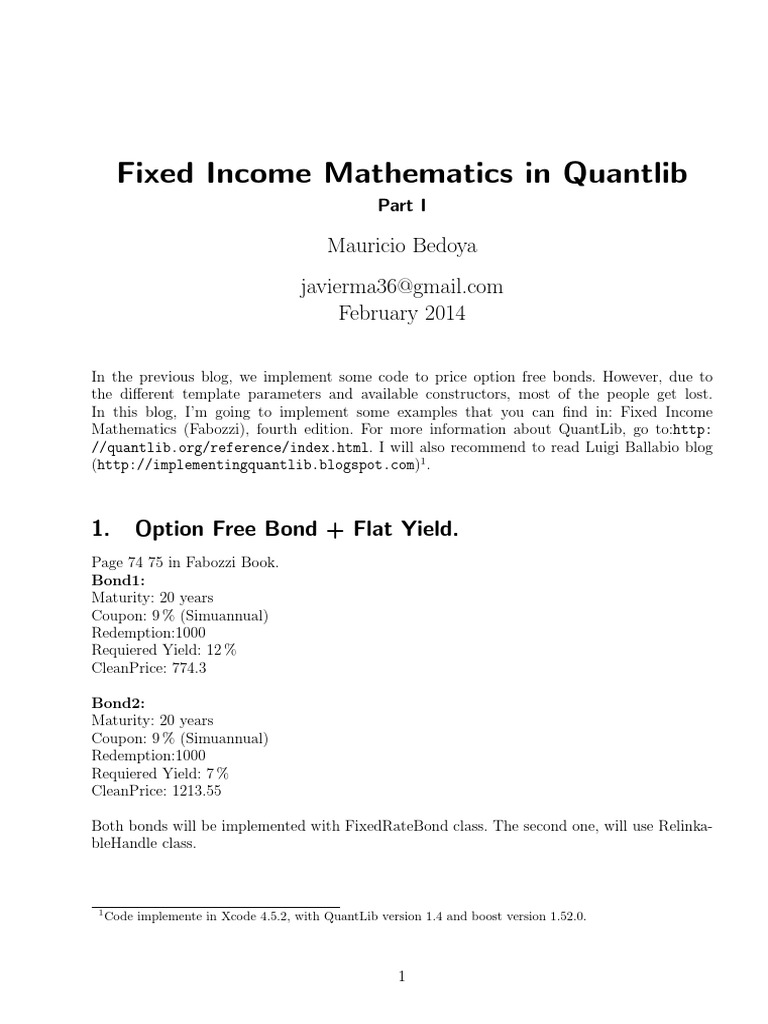 Bond Examples Fabozzi | PDF | Bond Duration | Fixed Income Market