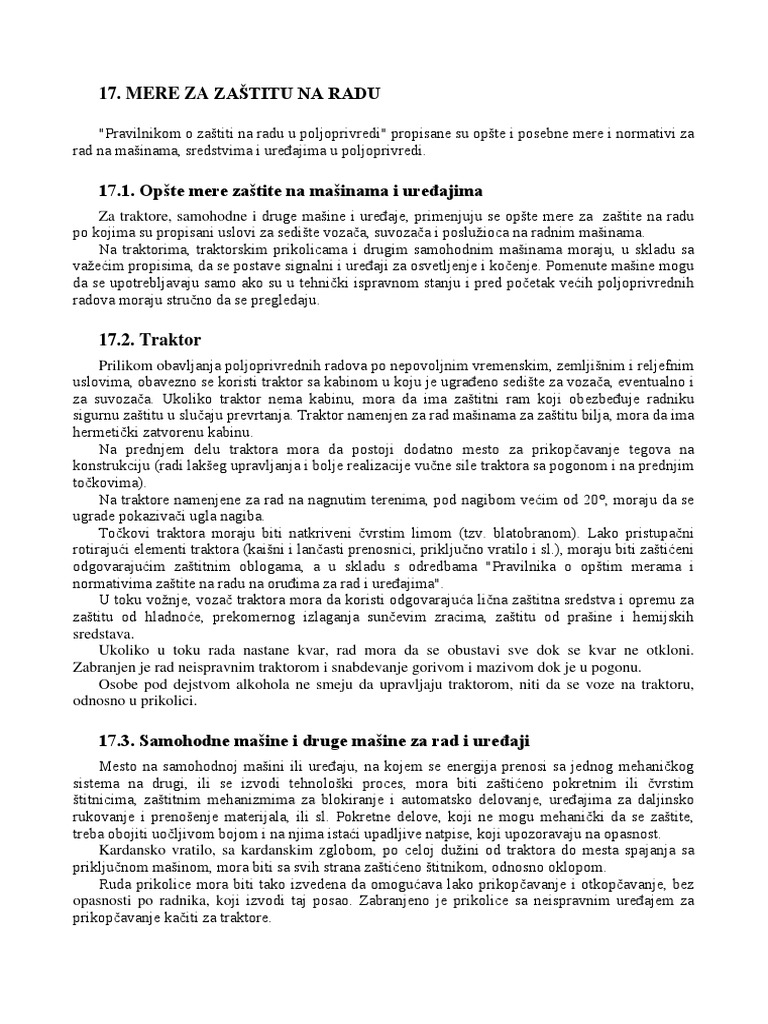 Mere Zastite Na Radu | PDF