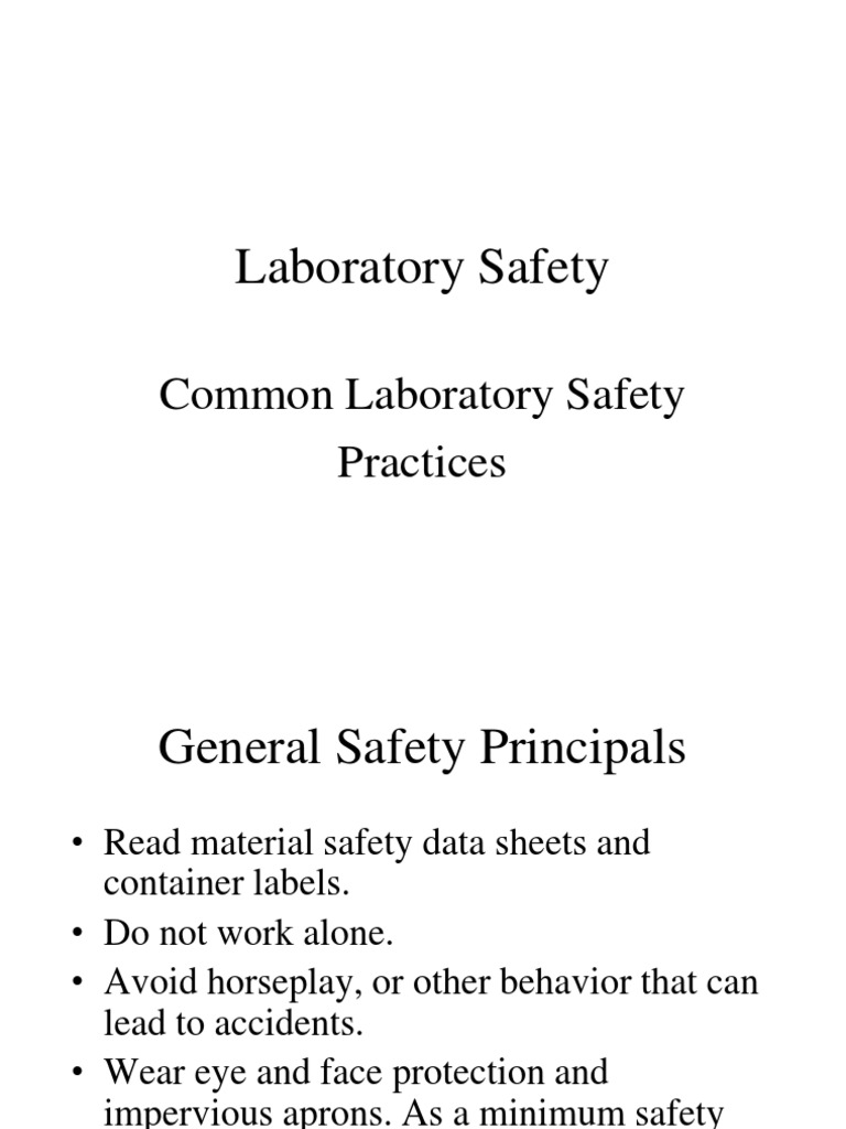 Laboratory Safety Practices | PDF | Laboratories | Solvent