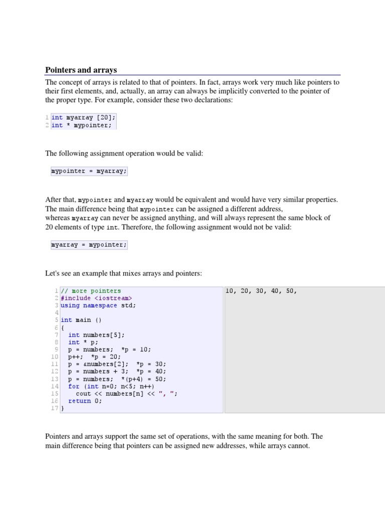 Pointers and Arrays | PDF