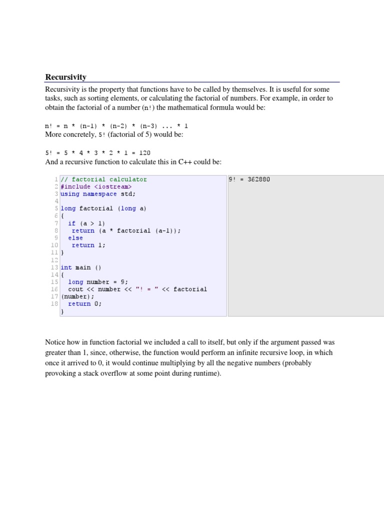 Recursivity: N! N! N (n-1) (n-2) (n-3) ... 1 5! 5! 5 4 3 2 1 120 | PDF ...