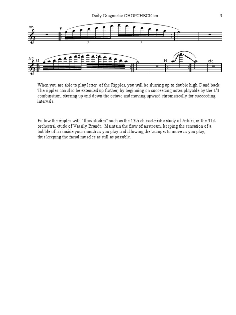 Daily Diagnostic Chop Check Trumpet | PDF | Trumpet | Musicology