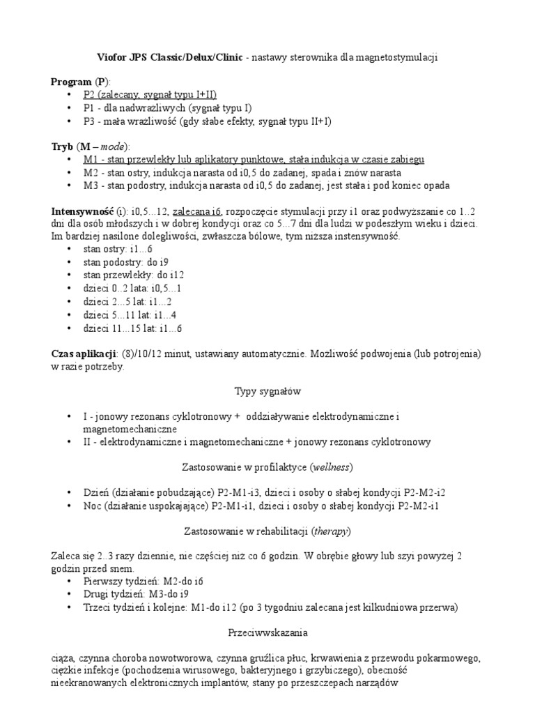 Viofor JPS - Nastawy Sterownika (PL) | PDF