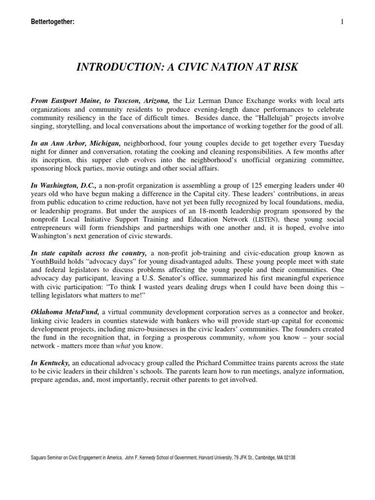 BetterTogether Report 1st Edition | PDF | Social Capital | Community