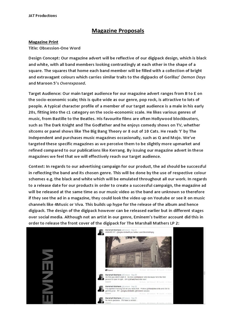 Magazine Proposals | PDF | Advertising | Mass Media