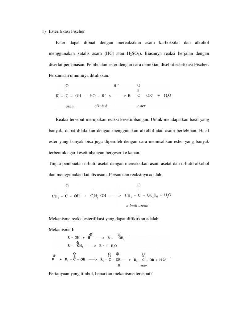 Esterifikasi Fischer Dan Saponifikasi | PDF