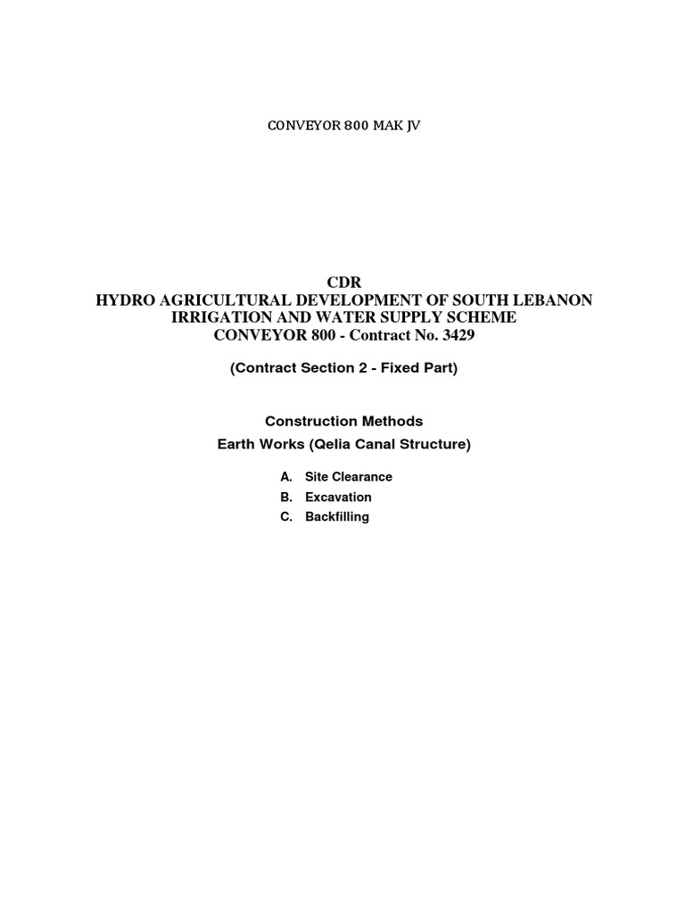 Qelia Canal Earth Works Method Statement - Rev 1 | PDF | Quality ...