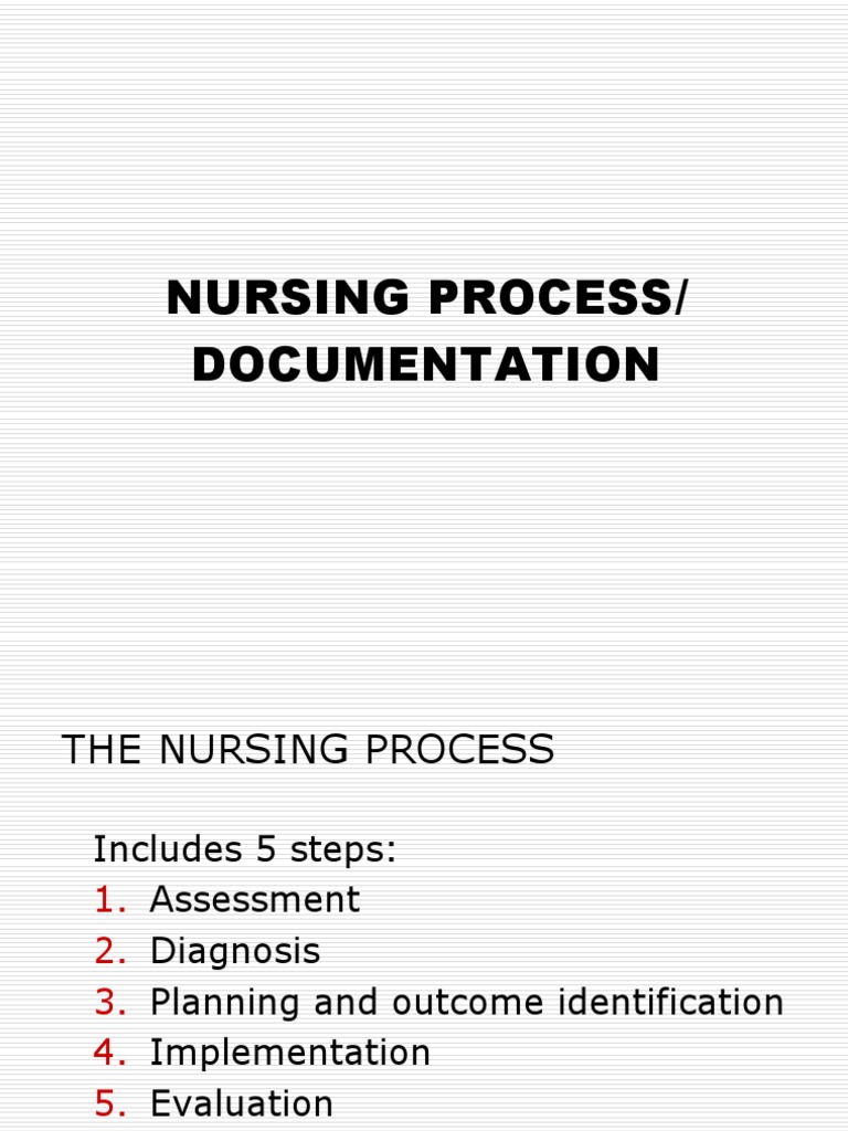 Nursing Process and Documentation | PDF | Medical Diagnosis | Nursing