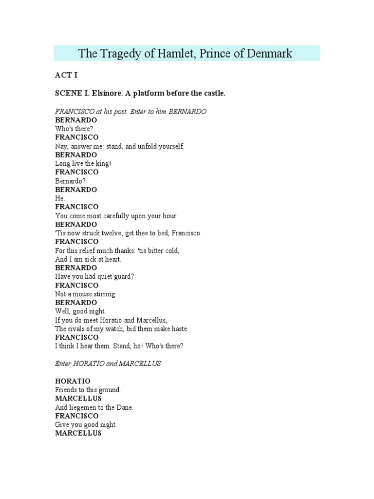 Hamlet Play | PDF | Hamlet