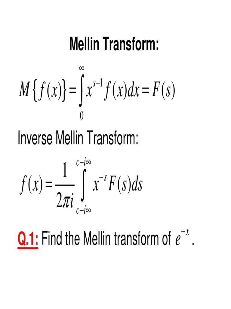 Mellin Transform:: M X FXDX Fs FX | PDF | Trigonometric Functions | Sine