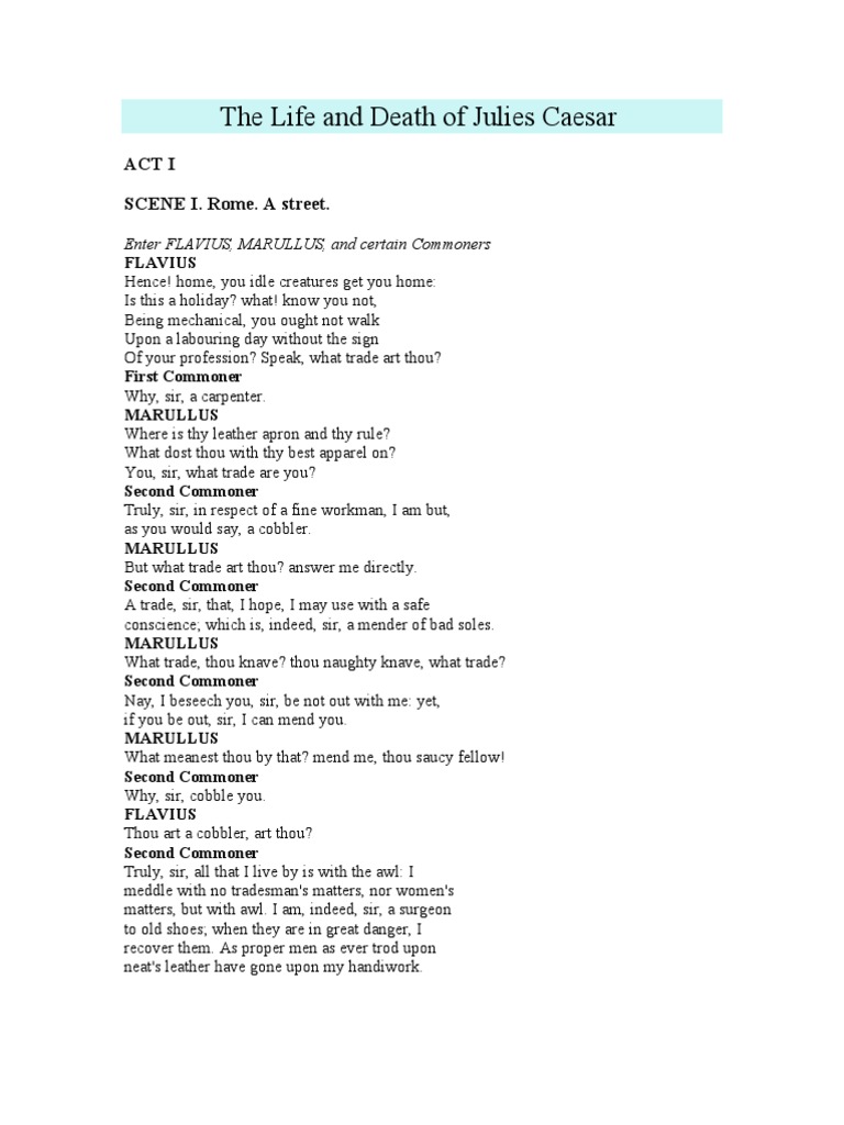 Julies Caesar Play | PDF | Julius Caesar | Mark Antony