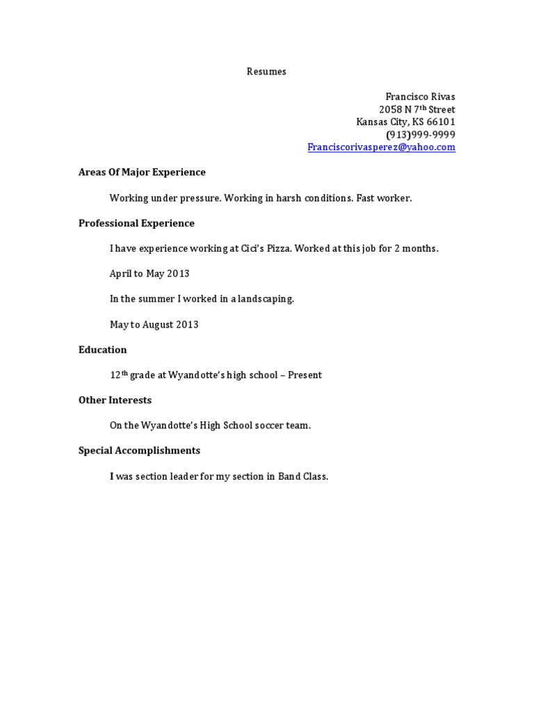 Resume of Francisco Rivas | PDF