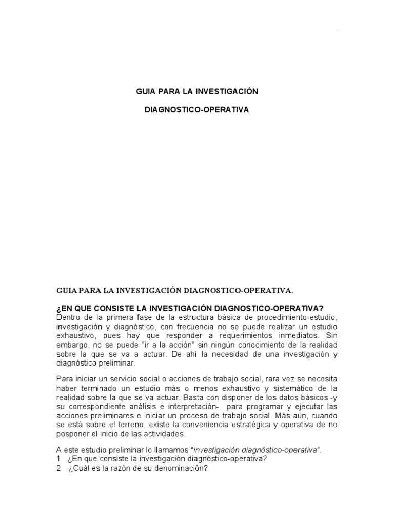Guia para La Investigación Diagnostico-Operativo | PDF | Conocimiento ...