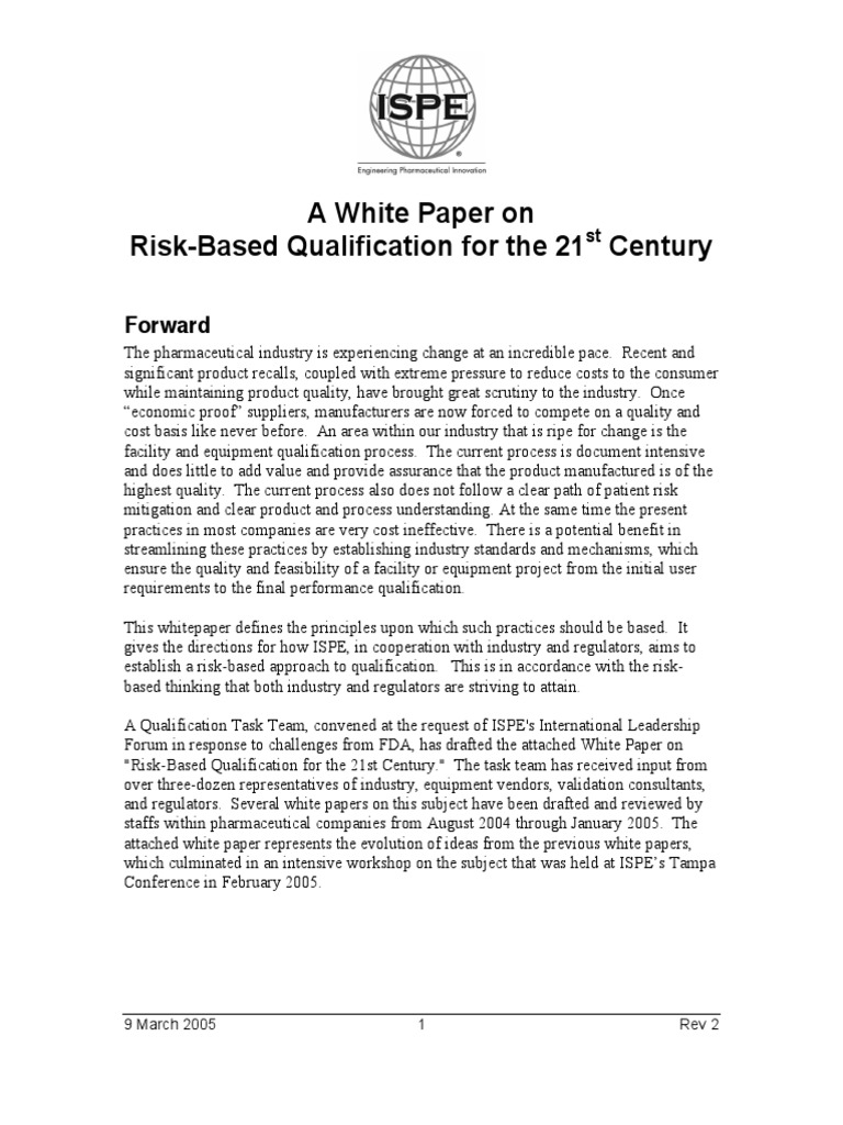 2.10 Risk-Based Qualification For The 21st Century | PDF | Verification ...