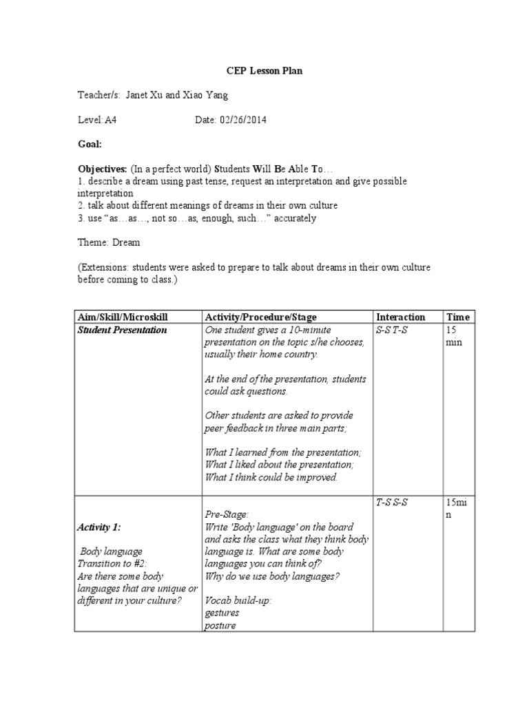 Lesson Plan 4 | PDF | Lesson Plan | Linguistic Morphology
