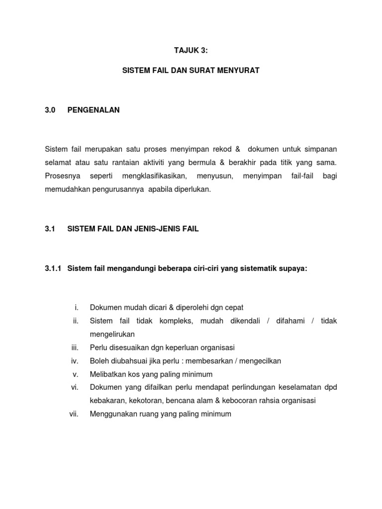 Tajuk3 Sistem Fail Dan Surat Menyurat | PDF