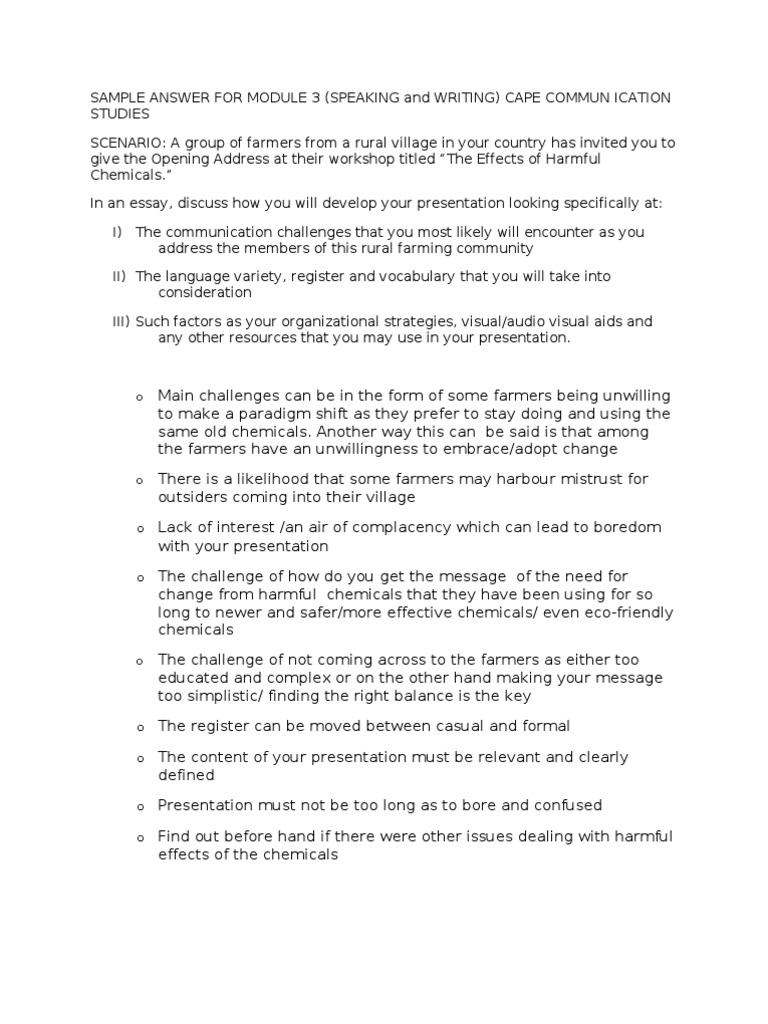 Sample Answer For Module 3 | PDF | Human Communication | Semiotics