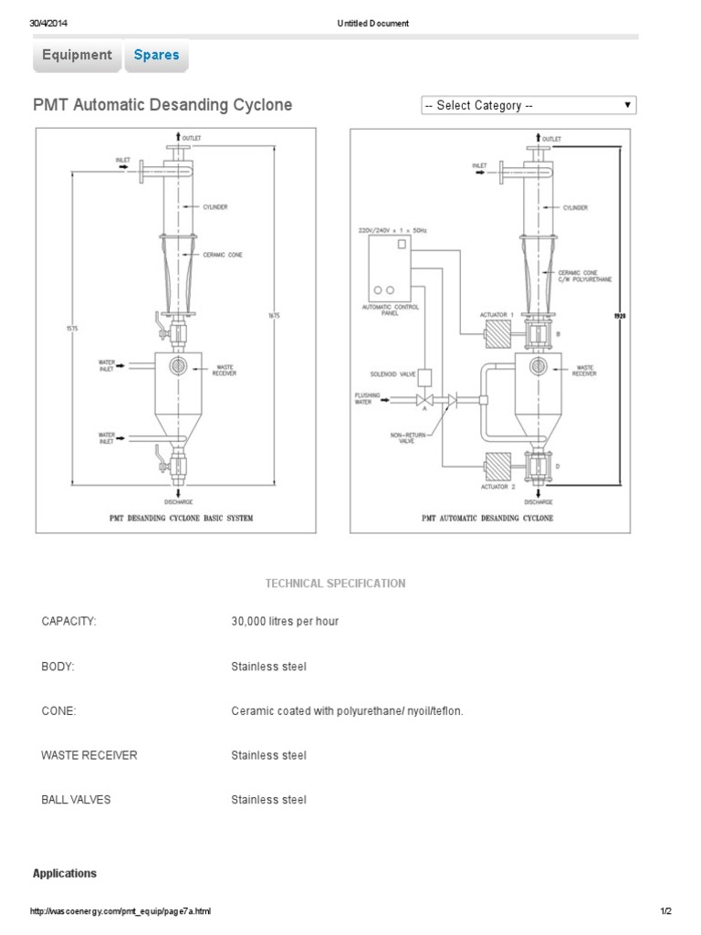 PMT Automatic Desanding Cyclone | PDF