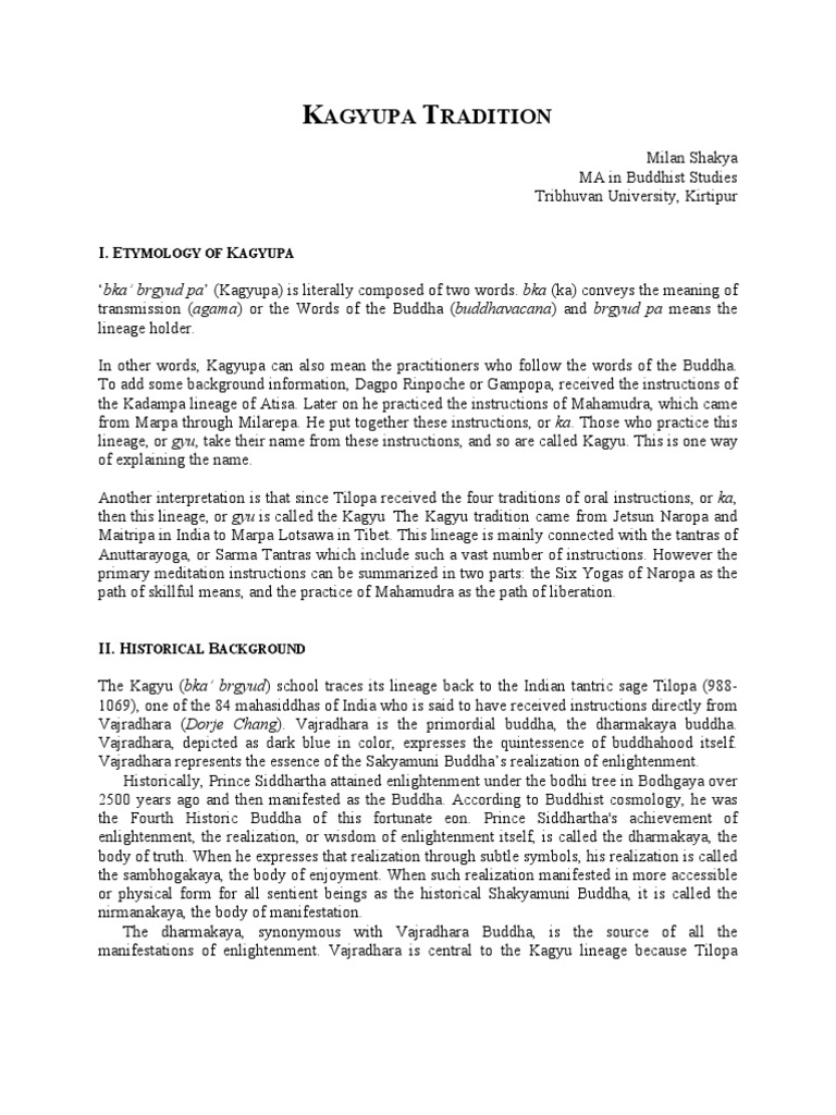 Kagyupa Tradition | PDF | Mahamudra | Tibetan Buddhism