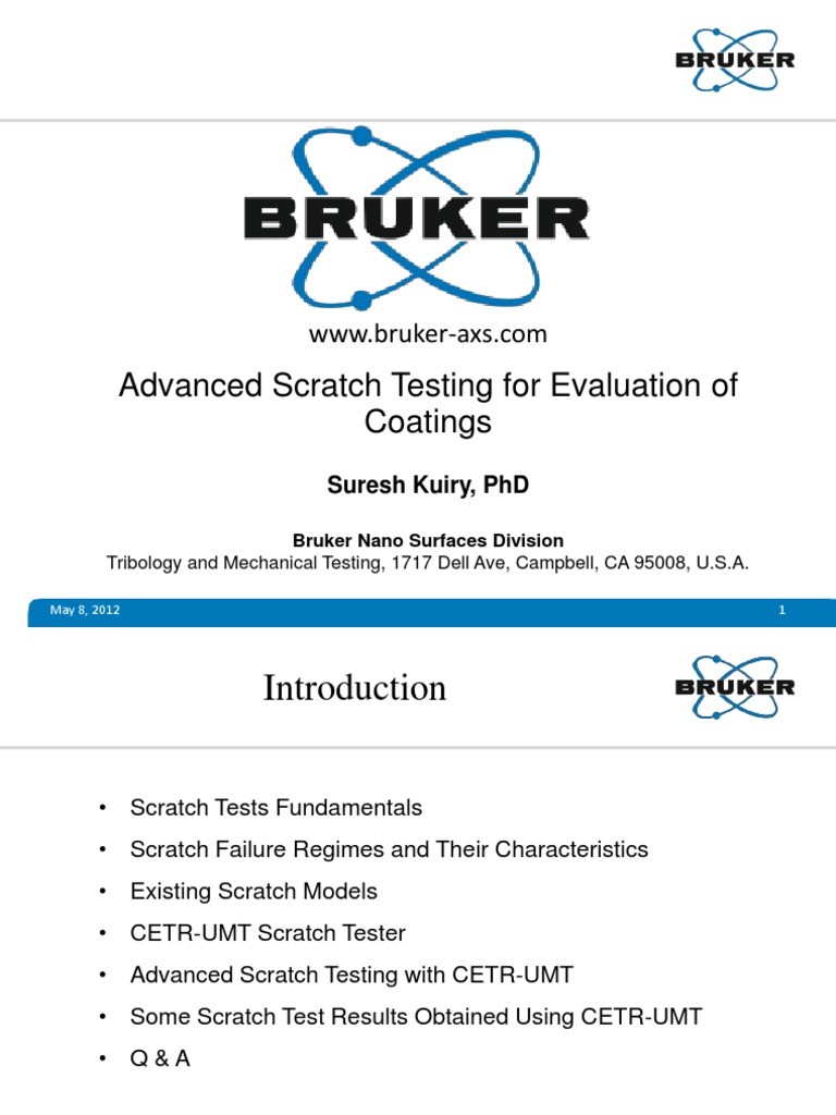 Advanced Scratch Testing For Evaluation of Coatings Slides | PDF ...