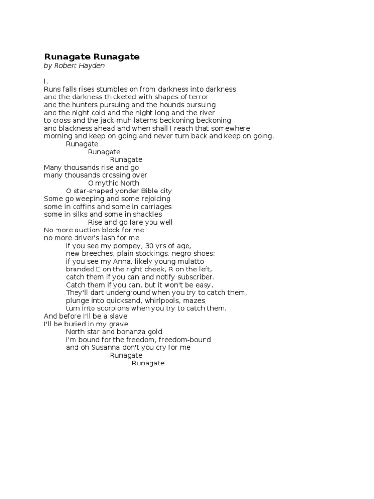 Runagate Runagate | Violence