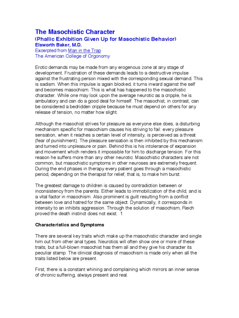 Masochistic Character | Sadomasochism | Orgasm | Free 30-day Trial | Scribd