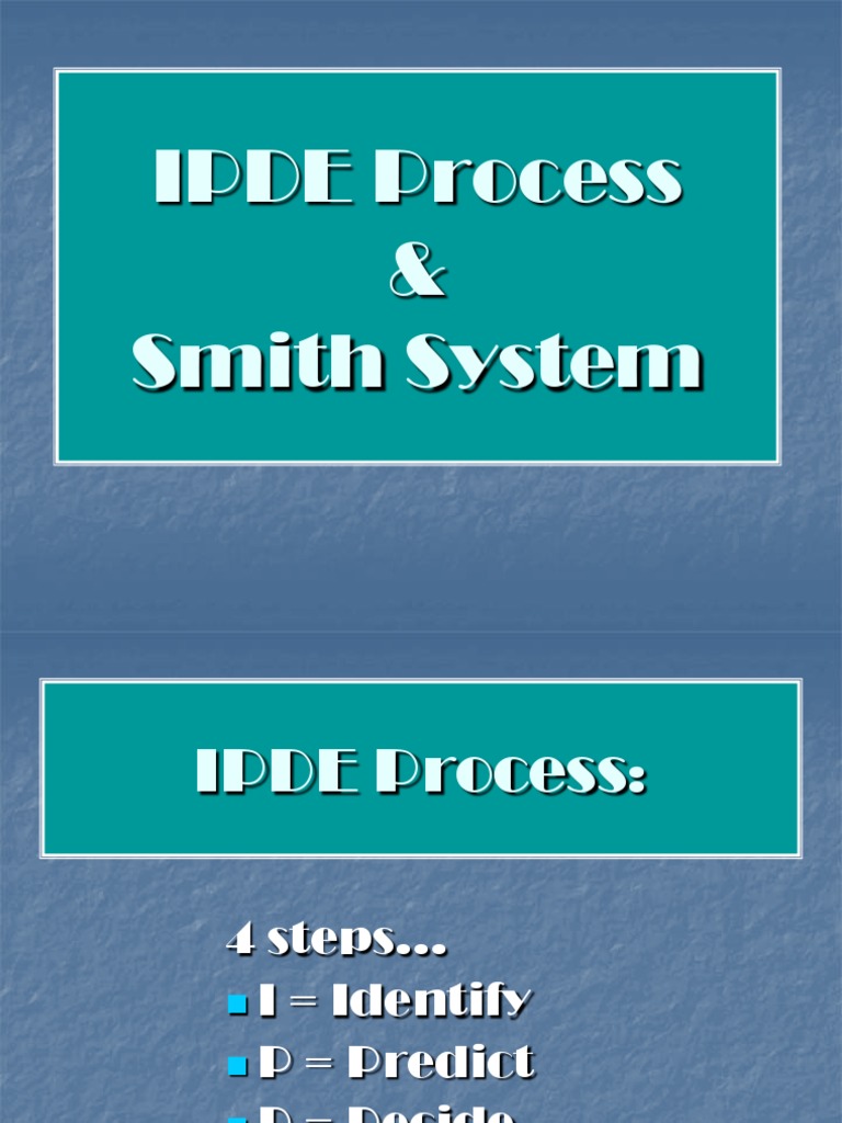 IPDE and Smith Notes | PDF | Driving | Visual Perception