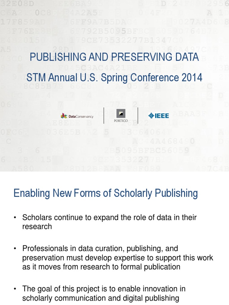 Publishing and Preserving Data | PDF | Preservation (Library And ...