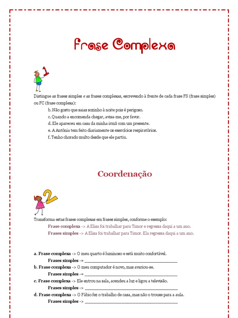 Frase Complexa - FT | PDF | Relações sintáticas | Morfologia linguística