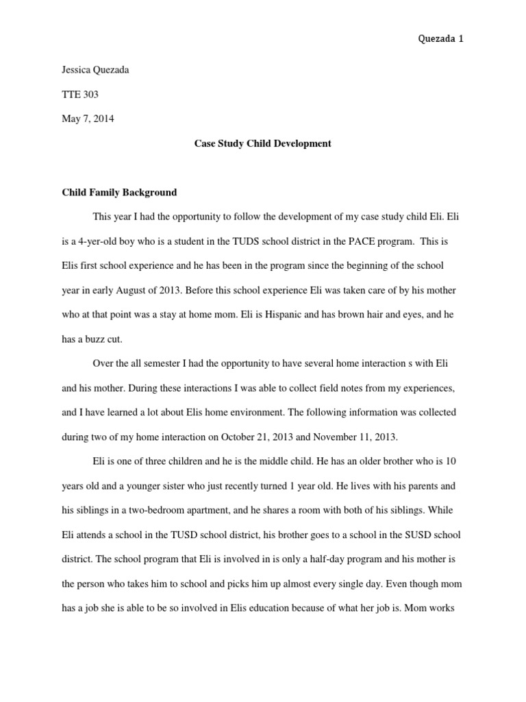 Eli's Child Development Case Study | PDF | Attention | Language Development
