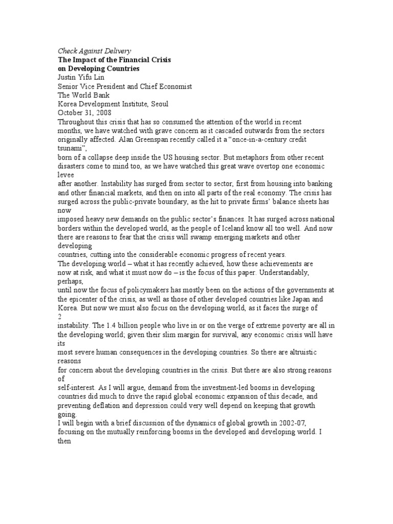 Check Against Delivery | PDF | Economic Bubble | Financial Crisis Of ...