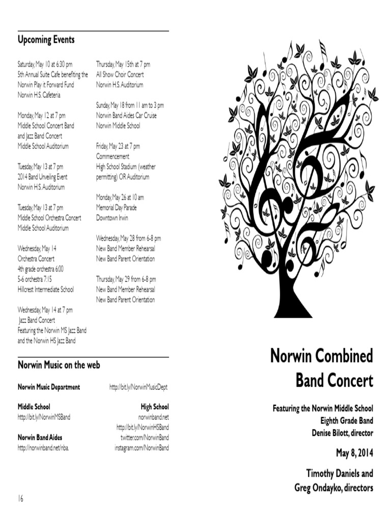 2014-05-08 Norwin Combined Band Concert Program | PDF | Music Education ...