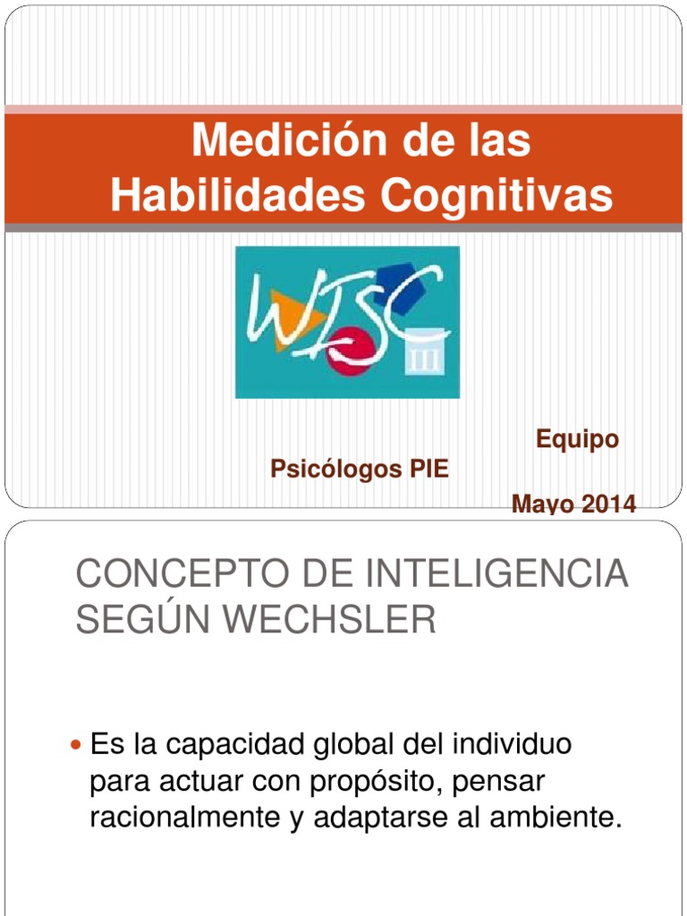 Measuring Cognitive Abilities: An Overview of the Wechsler Concept of ...