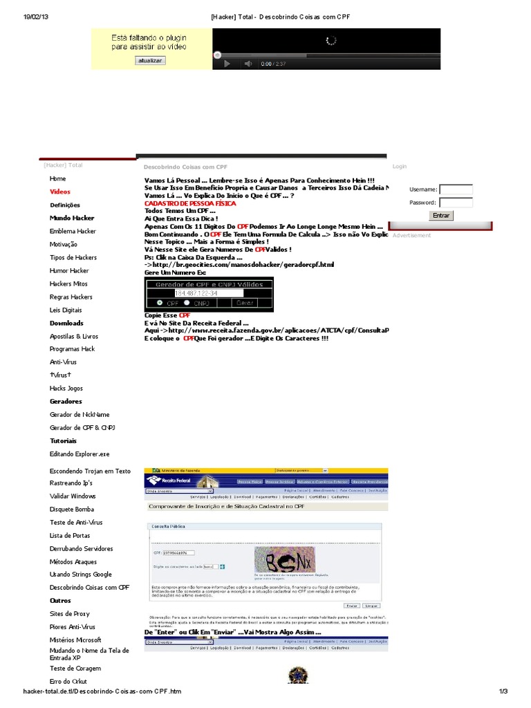 (Hacker) Total - Descobrindo Coisas Com CPF | PDF | Vírus de computador ...