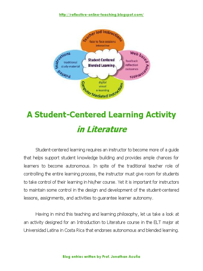 A Student-Centered Learning Activity in Literature PDF | PDF | Project ...
