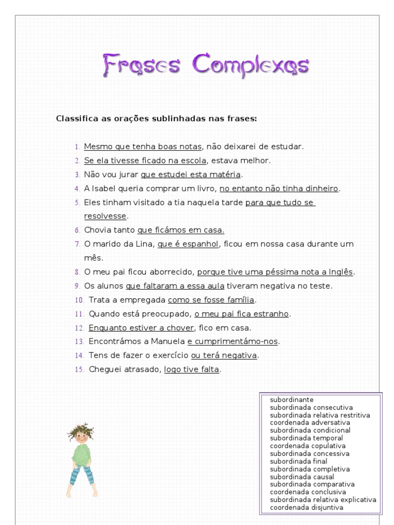 Construção de Frases Complexas | Oração | Avaliação gratuita de 30 dias ...