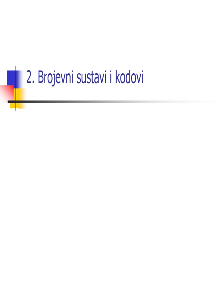 Brojevni Sustavi I Kodovi | PDF