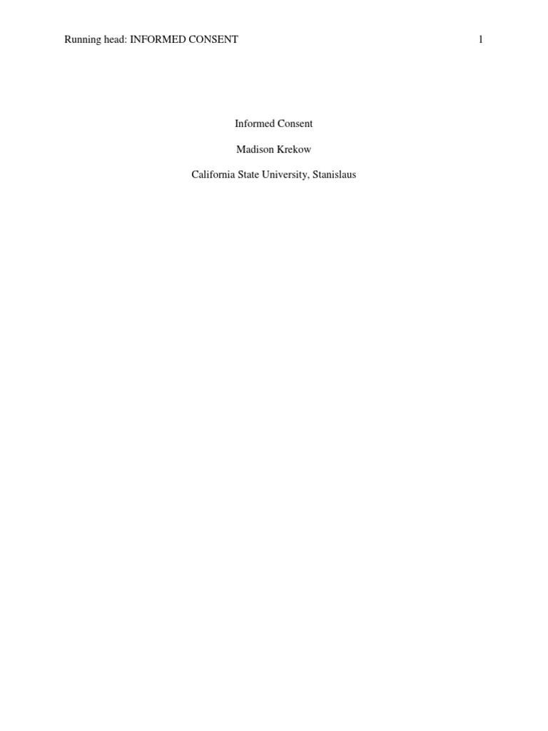 Informed Consent Paper 1 | PDF | Informed Consent | Autonomy