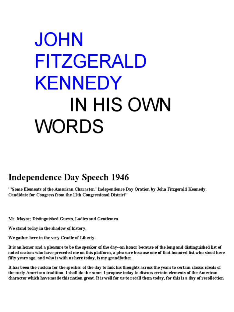 John F. Kennedy's Speeches 1947-1963 | PDF | Republican Party (United ...