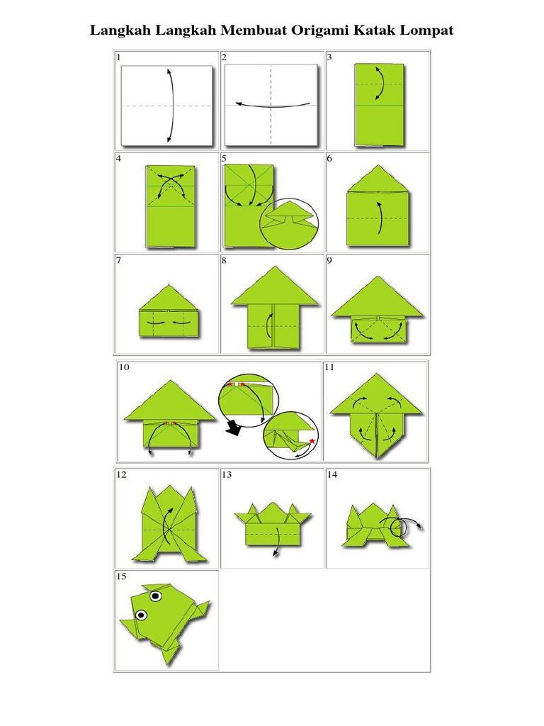 Langkah Langkah Membuat Origami Katak Lompat | PDF