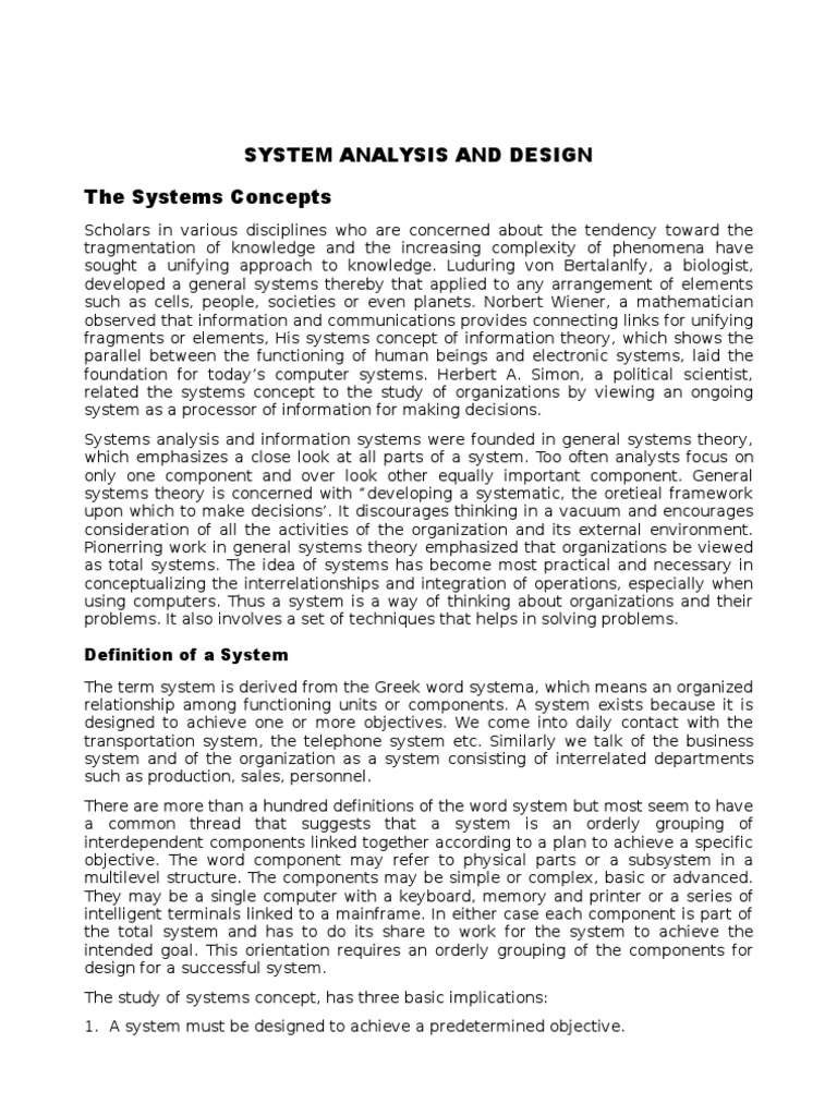 SAD - Basic Notes | PDF | Feasibility Study | System