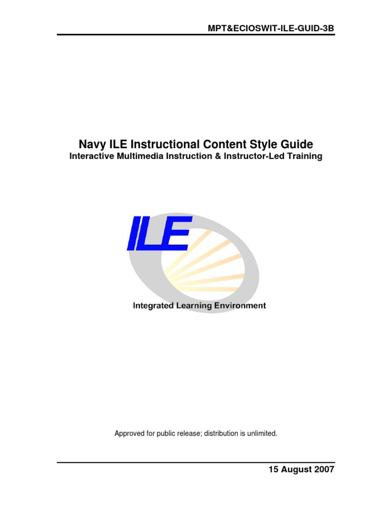 Navy ILE Instructional Content Style Guide 20070815 | PDF | Multiple ...