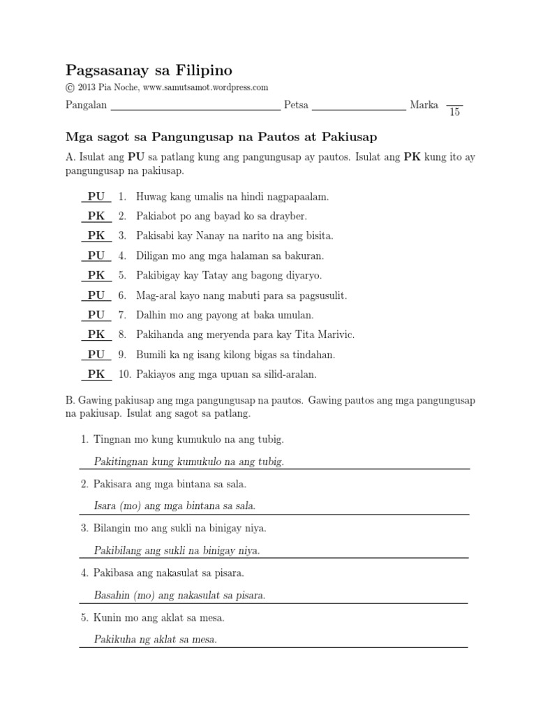 Uri Ng Mga Pangungusap Reviewer, 53% OFF